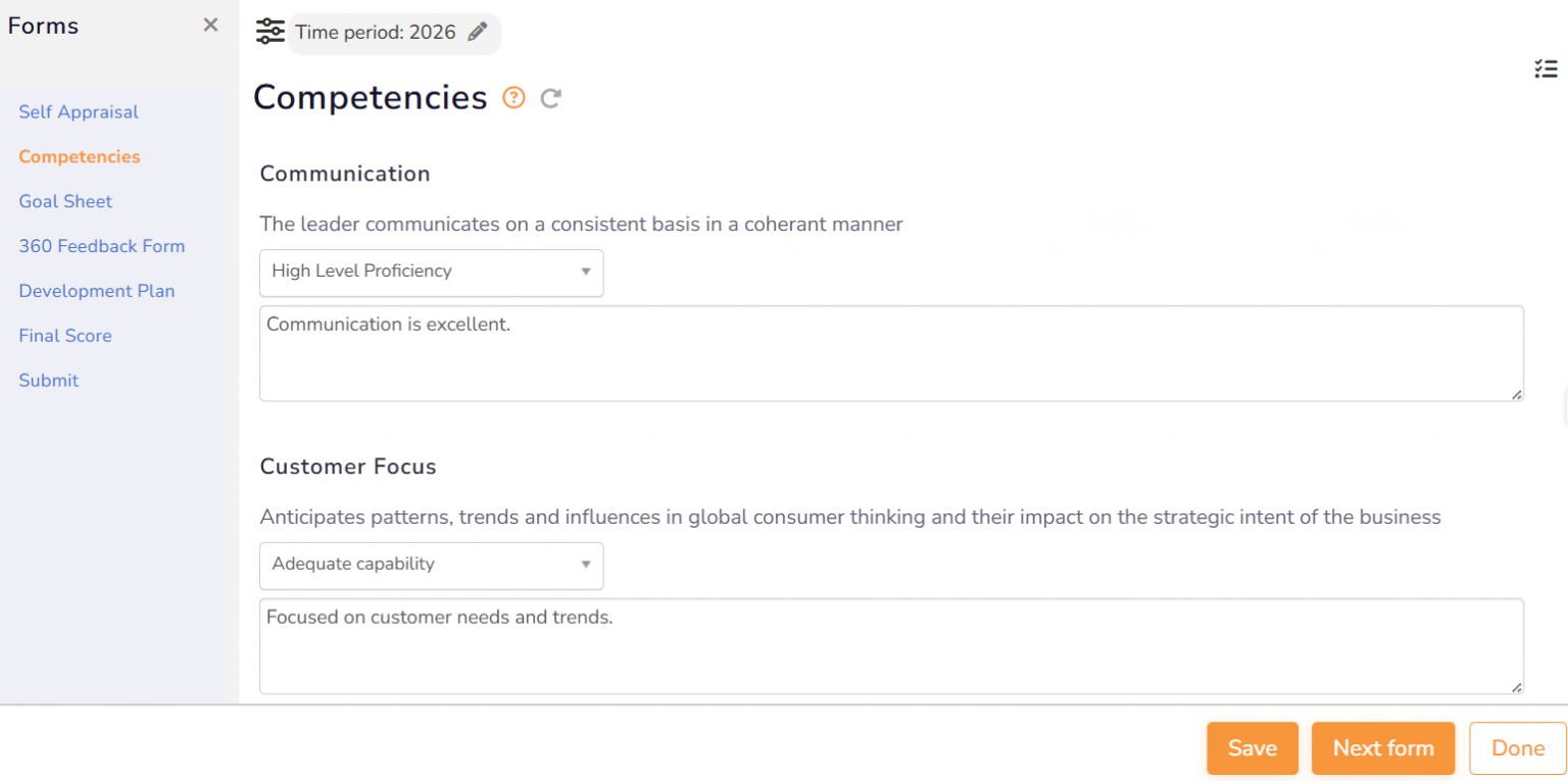 Fill Competency Form - Empxtrack