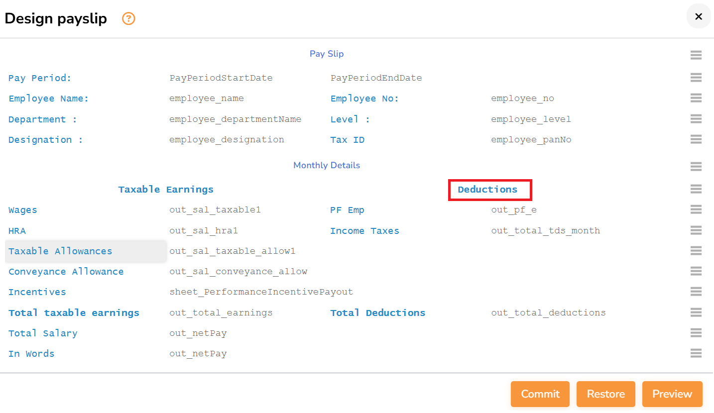 Design Payslip - Empxtrack