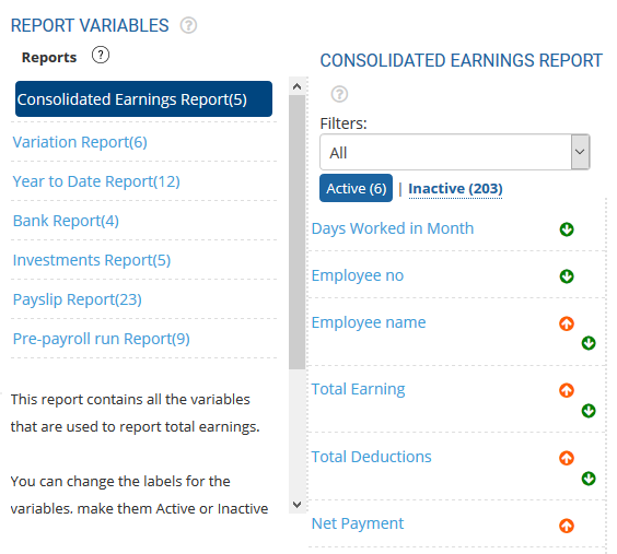 Setup Variables for Payroll Reports - Empxtrack